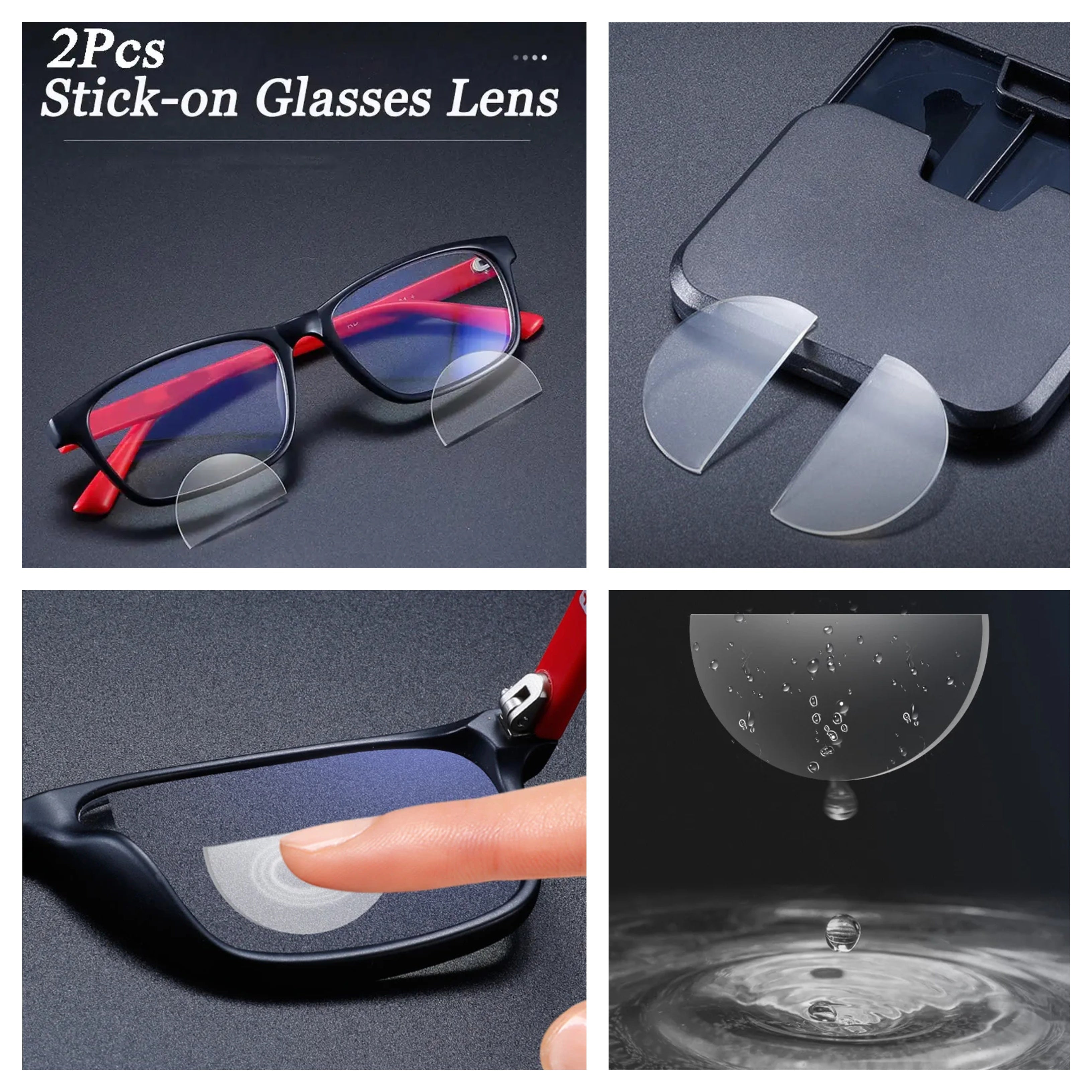 Stick-On Reusable Bifocal Reading Lens Inserts For Prescription & Sung