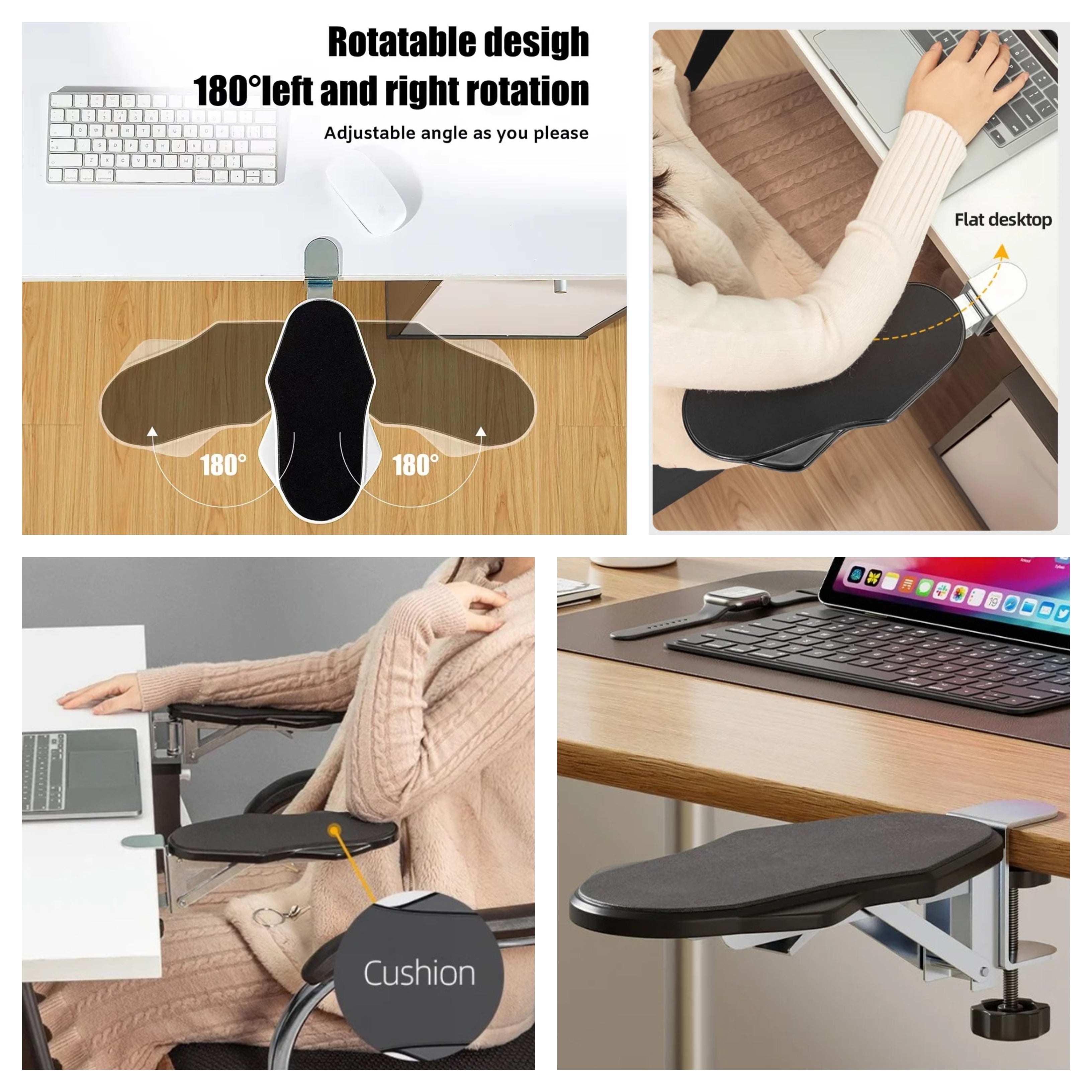 ArmEase Ergonomic Rotating Desk Arm & Wrist Rest Healthy Posture Suppo